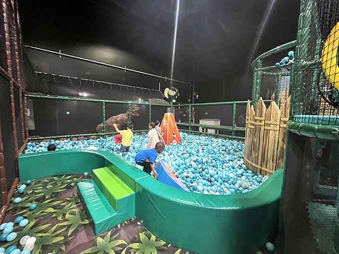 That ball pit looks deeper than my first apartment's swimming pool, and infinitely more fun to dive into.