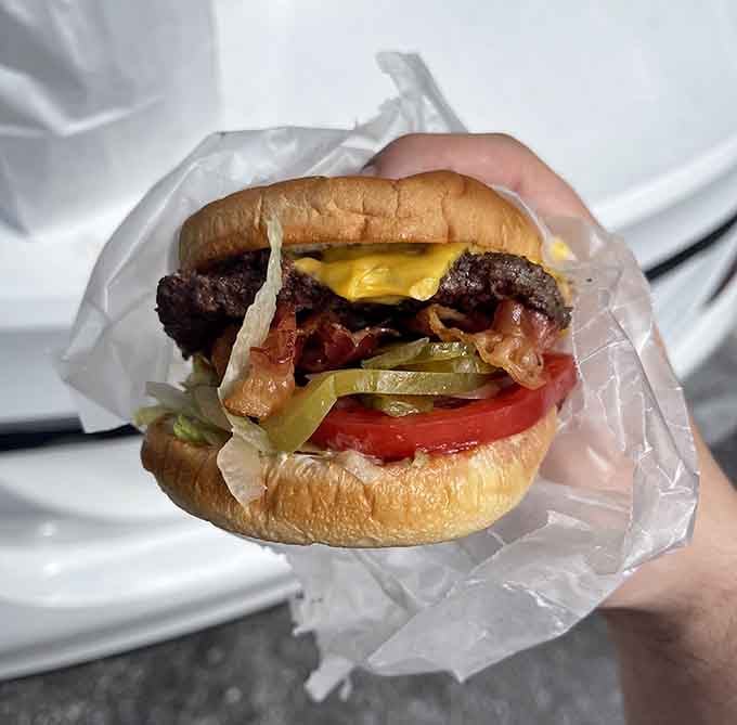 Bacon makes everything better, a scientific fact that this burger proves beyond any reasonable doubt.