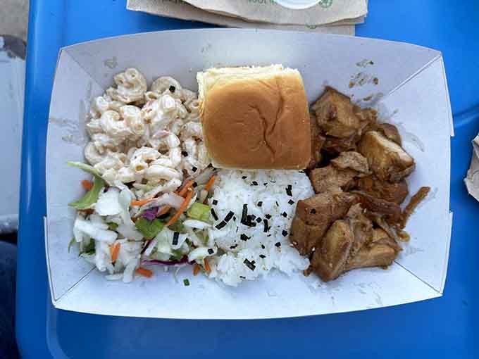 The Luau Plate delivers island comfort food that'll have you saying "mahalo" between every bite.