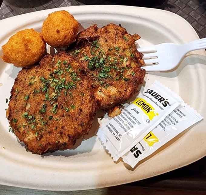 Crab cakes with hush puppies – because sometimes you need to make decisions that bring pure joy to your day.