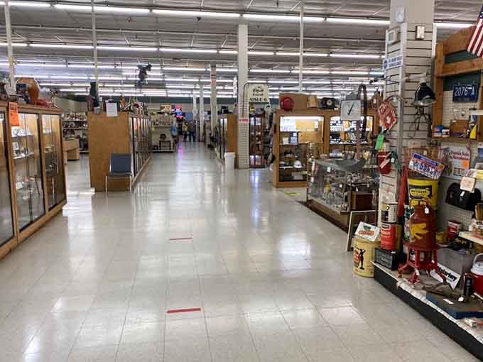 Clean, organized aisles make treasure hunting easier than finding your car keys at home today.