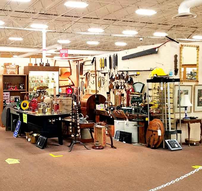 That vintage saw collection on the wall proves someone's grandfather's workshop is now your potential man cave d&eacute;cor goldmine.