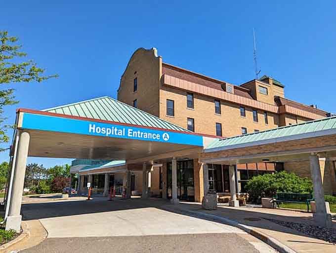 Aspirus Merrill Hospital sits ready to serve the community, proving small towns can offer essential services without the big city hassle.