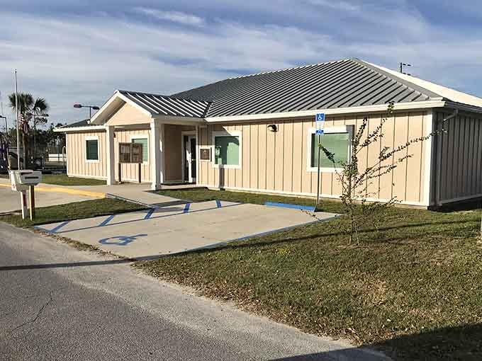 Clean lines and palm trees frame a city hall that looks more like a beach cottage than bureaucracy.