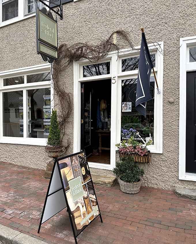 Federal & Black's ivy-covered entrance whispers sophistication, inviting you to discover what treasures hide behind those charming white-trimmed windows and doors.