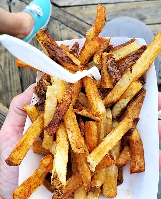 These aren't just fries; they're crispy, golden tickets to boardwalk bliss that deserve their own fan club.