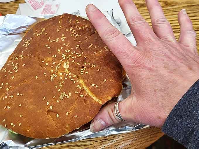 This sesame-studded beauty could double as a dinner plate&mdash;and that's before you unwrap it completely.