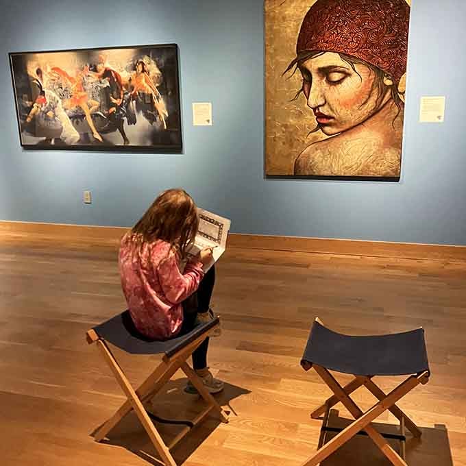 Young artists absorbing inspiration from masters, proving great art speaks across generations without needing translation.