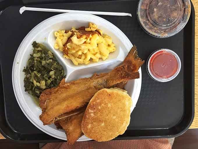 Fried catfish so good it makes you wonder why anyone bothers with those chain seafood places that rhyme with "Red Mobster."