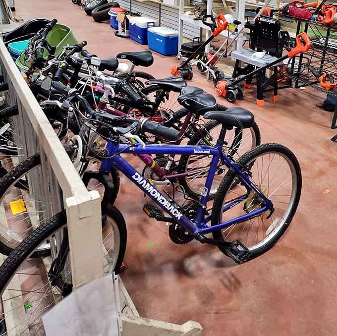 Bicycles waiting for their next adventure, priced like it's still somehow miraculously the 1990s.