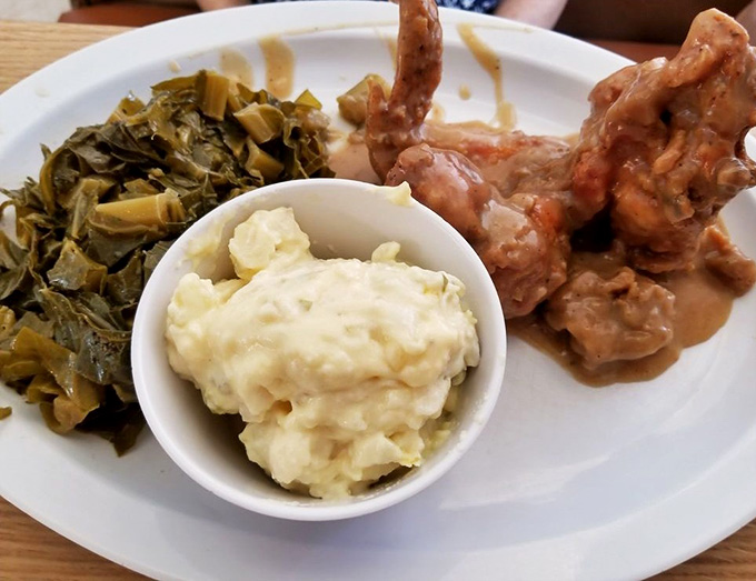 That crispy coating and those perfectly cooked greens prove some traditions exist because they simply can't be improved.