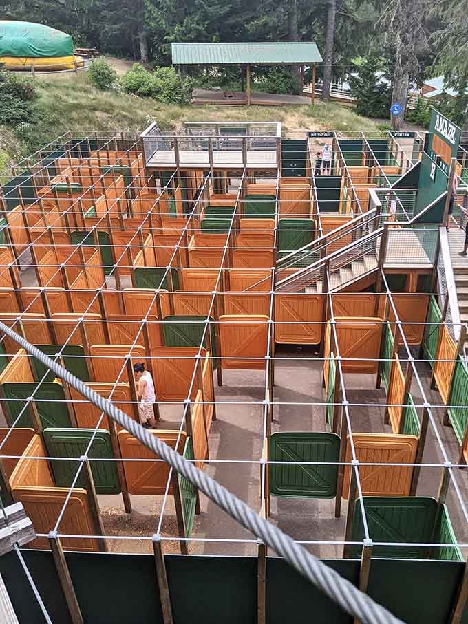 This maze looks like someone took a Rubik's Cube and made it life-sized and way more confusing.