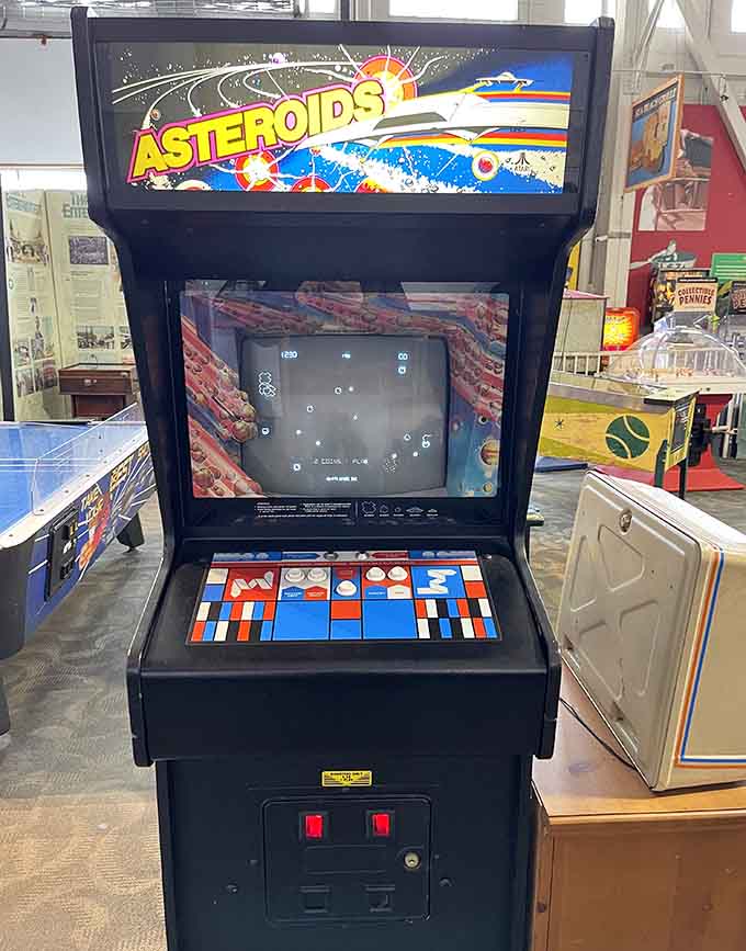Asteroids arcade game from the golden age when blasting space rocks was peak entertainment technology and pure joy.