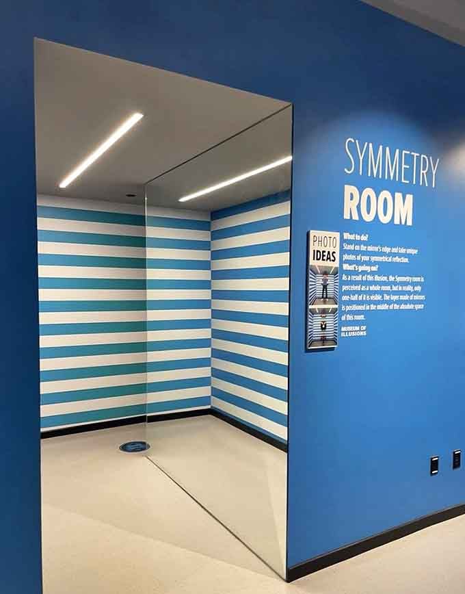 The Symmetry Room uses mirrors and stripes to create reflections that'll make you see double without the hangover.