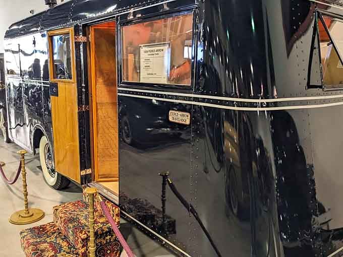 This Pierce-Arrow Travelodge is basically a luxury hotel suite on wheels, minus the complimentary breakfast and questionable WiFi.