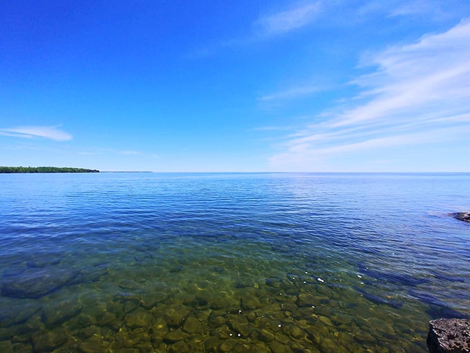 Water this clear and blue makes you wonder if Lake Michigan has been holding out on us.