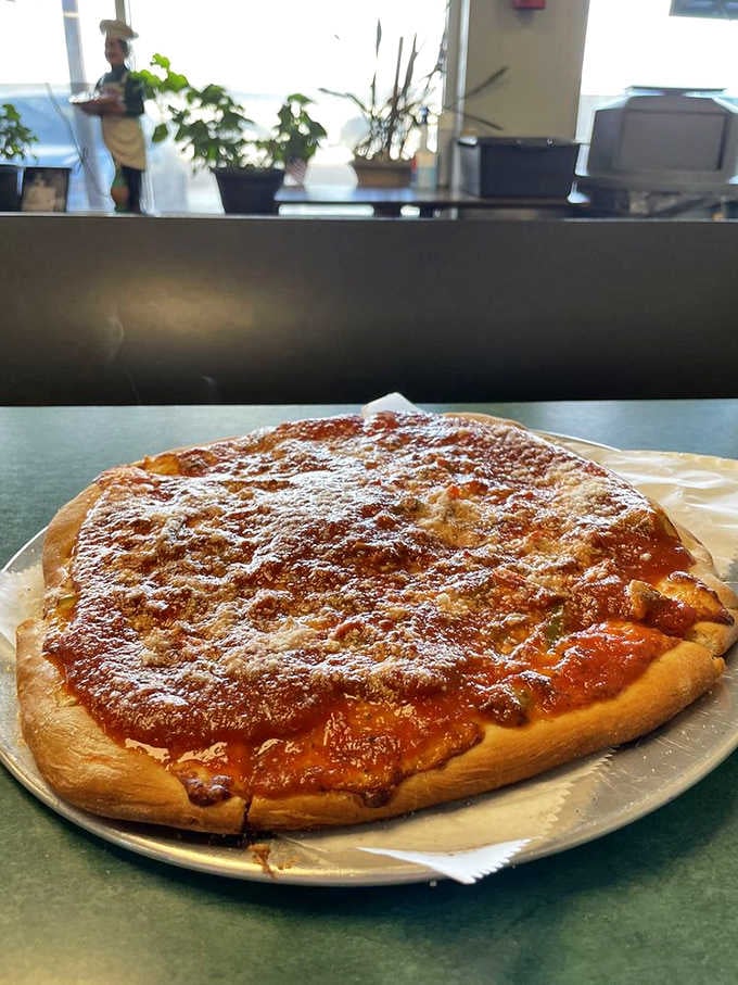 That glistening layer of cheese and perfectly distributed toppings could make a grown person weep with anticipation and joy.