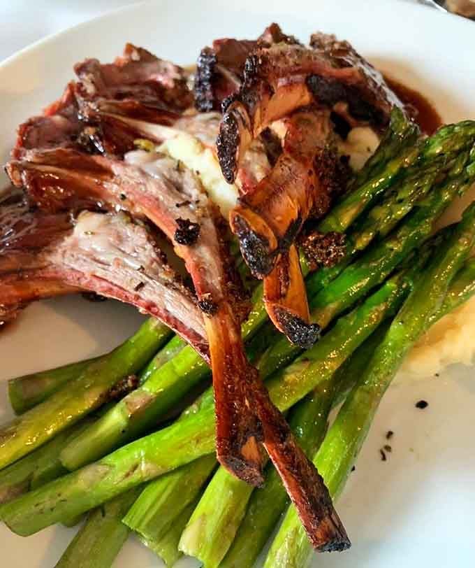 Rack of lamb that stands at attention on your plate, demanding the respect it rightfully deserves with every bite.