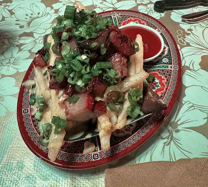 This isn't just fries with toppings, it's an architectural achievement of deliciousness that deserves its own engineering degree.