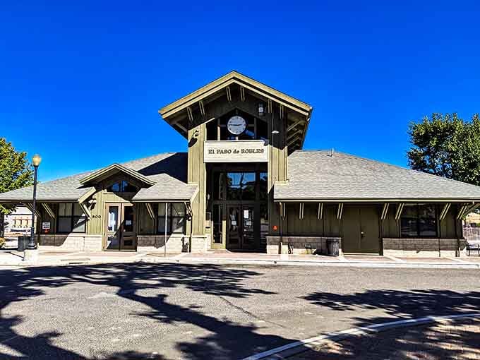 The train station welcomes visitors with old-school charm, minus the anxiety of actually catching a train on time.