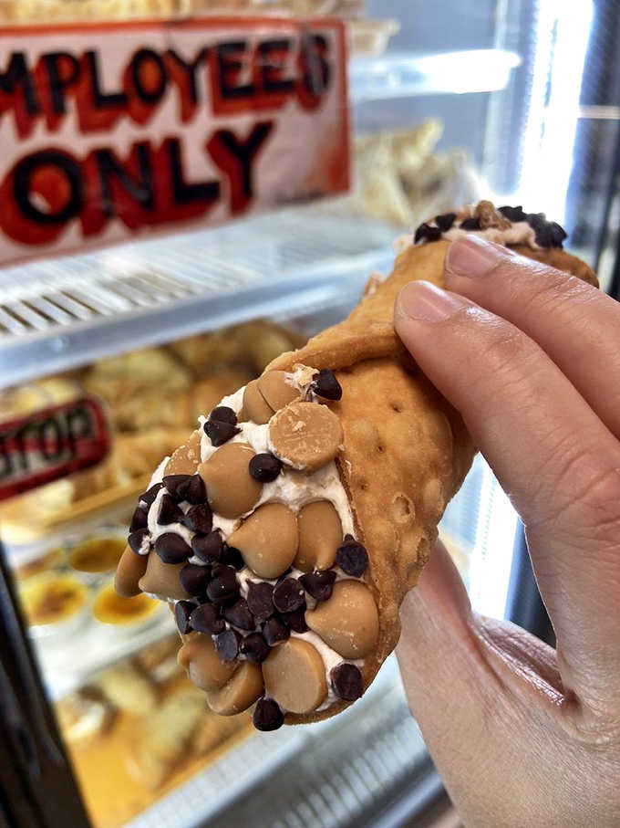 Peanut butter and chocolate chips studding creamy ricotta filling? That's fusion cuisine done absolutely right, friends.