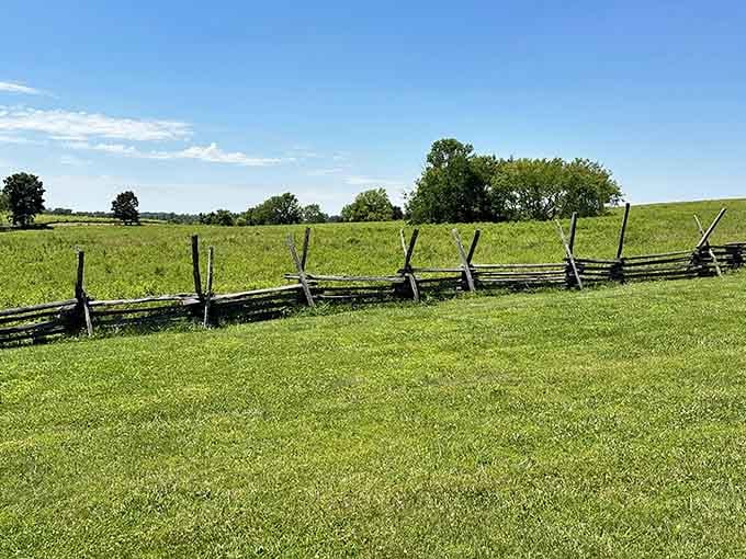 Split-rail fences framing endless green fields prove Kentucky does pastoral beauty better than anyone else.