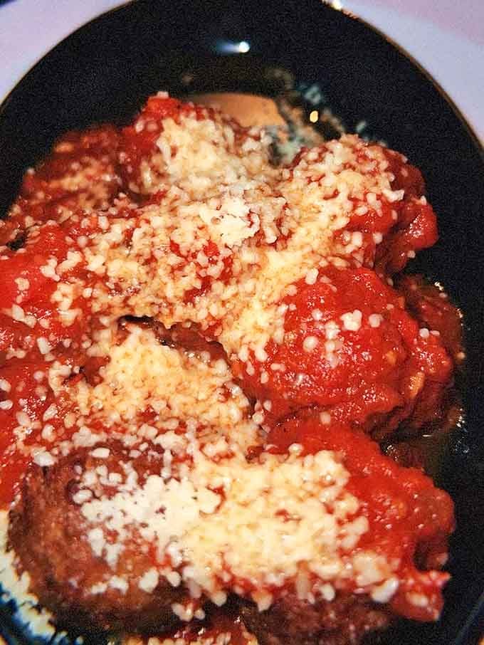 Meatballs in marinara that could make even the toughest sea captain consider hanging up their cutlass permanently.