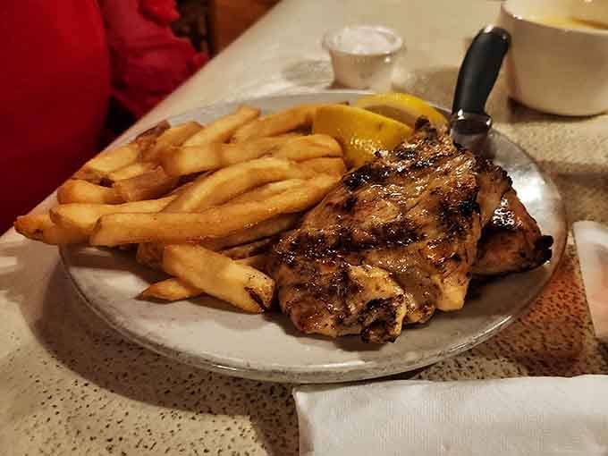 Those famous smoked pork chops paired with crispy fries deliver comfort food that'll make you plan your return visit.