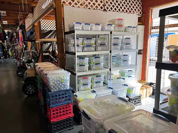 Golf balls sorted and ready, because somewhere a golfer is convinced these will finally fix that slice problem.