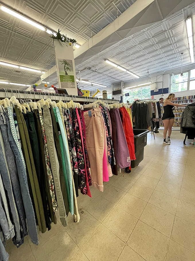 Rows of denim in every shade and style prove that great jeans don't require a mortgage payment.