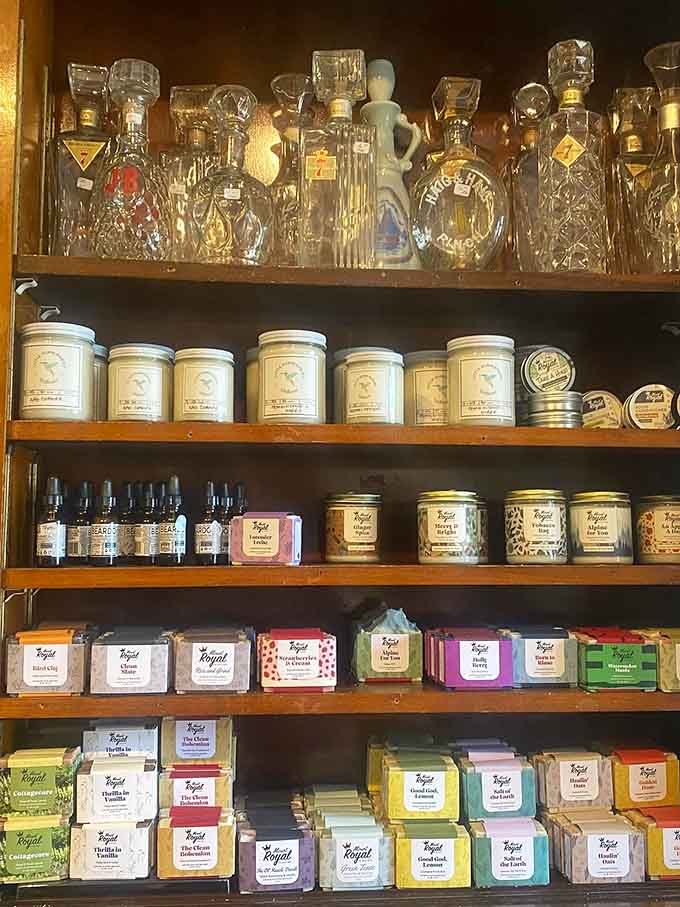 Shelves of artisanal soaps and candles that smell infinitely better than your grandfather's Old Spice collection ever did.
