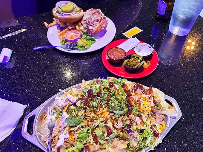 When you can't decide between burgers and nachos, SS Dockside whispers, "Why choose? Have both, you magnificent human."
