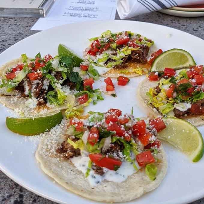 Tiger shrimp so beautifully plated, you almost feel guilty eating it. Almost. Then you taste it and guilt vanishes.