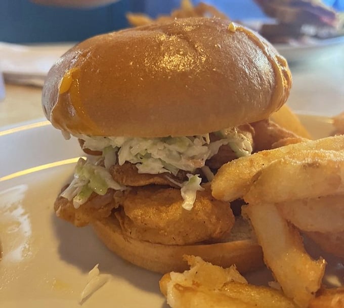 That shrimp burger with slaw isn't messing around&mdash;it's the kind of sandwich that launches a thousand return trips.