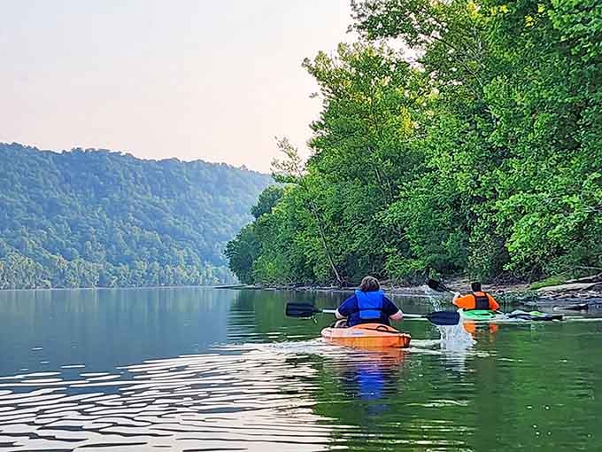 Paddling these calm waters beats any gym membership, plus the scenery doesn't charge monthly fees.