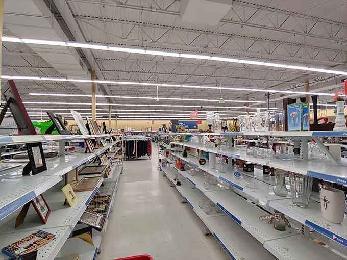 Picture frames and glassware create a still life that would make any artist jealous of the composition.