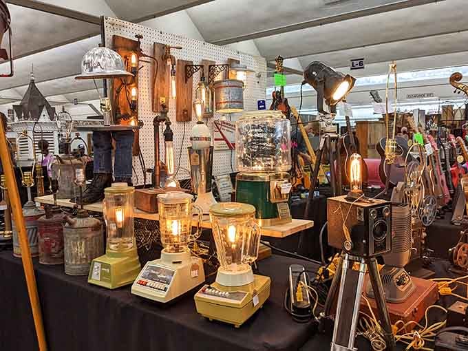 Vintage blenders and kitchen gadgets that somehow made smoothies before anyone knew what kale was or cared.