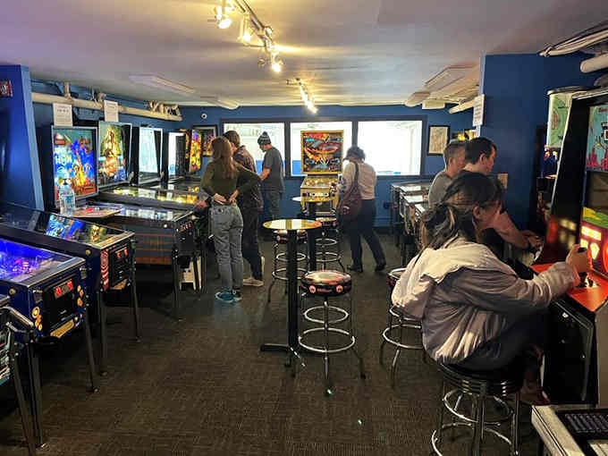 The second level proves heaven exists, and it's filled with more pinball machines than you can play.