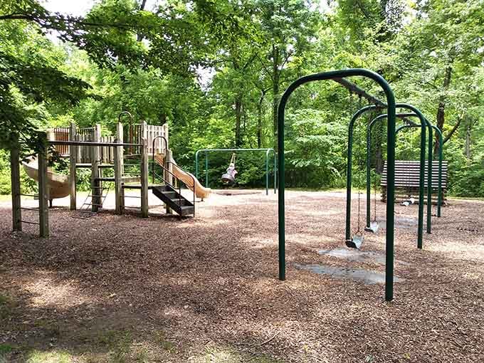 Because even nature lovers need a place for the kids to burn energy before the real hiking begins.