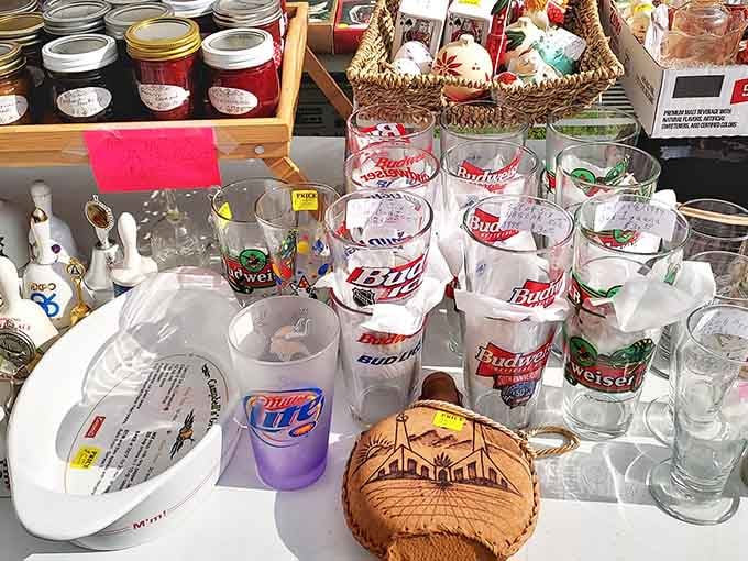 Beer brand glassware that'll make your garage bar the envy of the neighborhood, one nostalgic logo at a time.