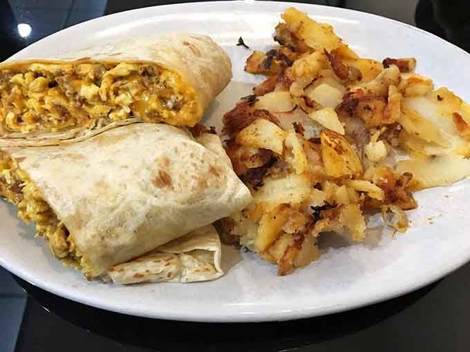 When your breakfast burrito needs backup dancers, those perfectly crispy home fries step up to steal the show.