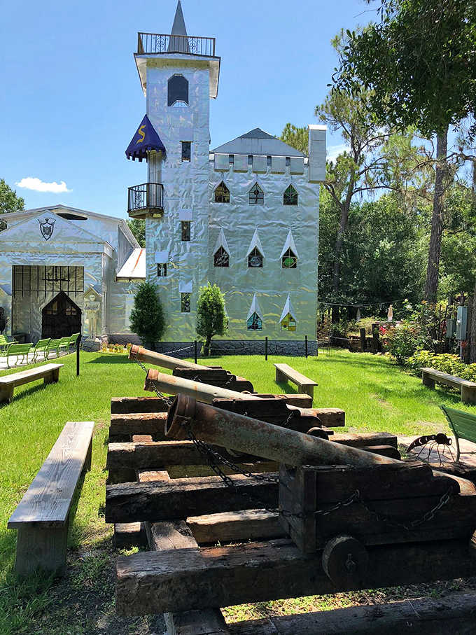 Historic cannons aim skyward, ready to defend against invading boredom and mundane tourist attractions everywhere.