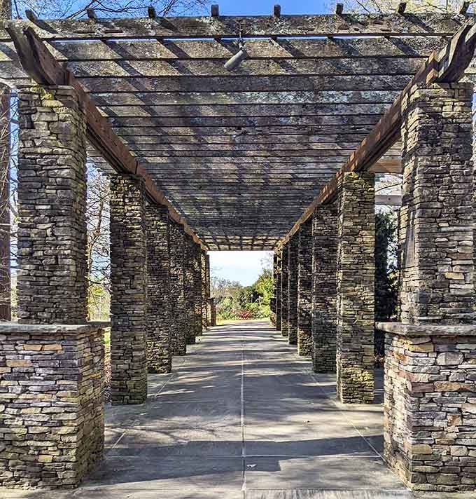 This stunning pergola frames the landscape like a work of art, offering shade and Instagram-worthy views simultaneously.