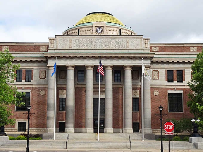 The Stearns County Courthouse stands proud, reminding everyone that some architecture never goes out of style.