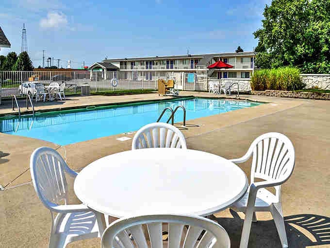 A sparkling pool awaits at local accommodations where you won't need to mortgage your future for a comfortable stay.