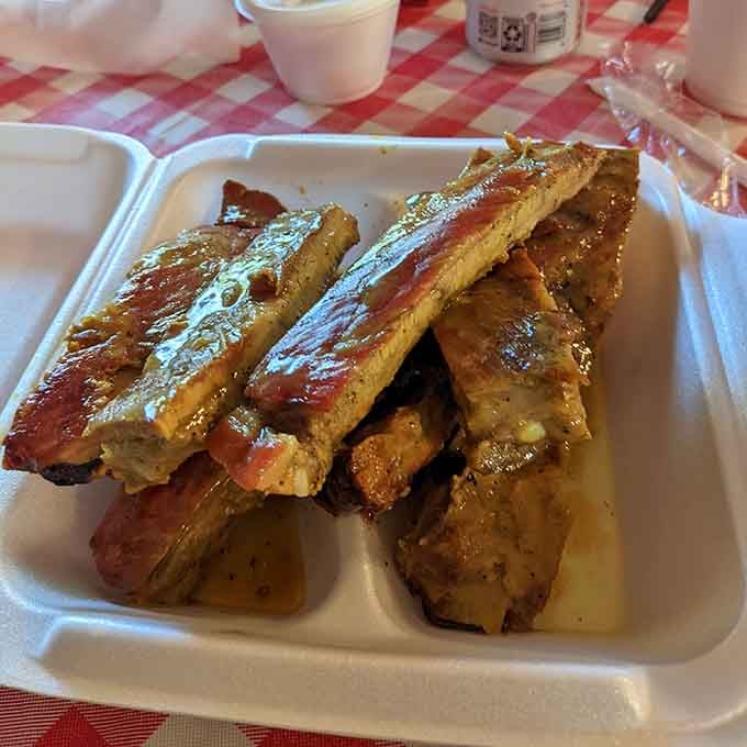 These ribs have the perfect pull, proving that fall-off-the-bone isn't always the goal when you know what you're doing.