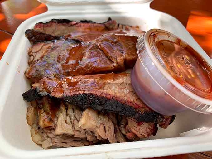 Brisket and ribs together on one tray is basically the barbecue equivalent of a greatest hits album.