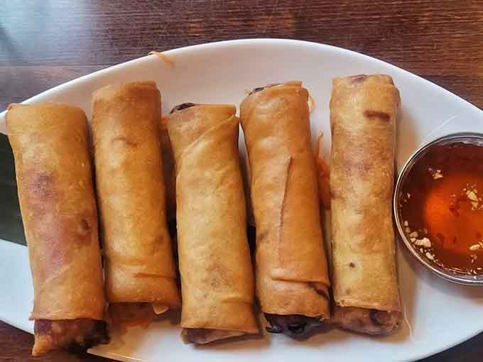 Crispy spring rolls that prove sometimes the simplest pleasures are the most satisfying ones around.