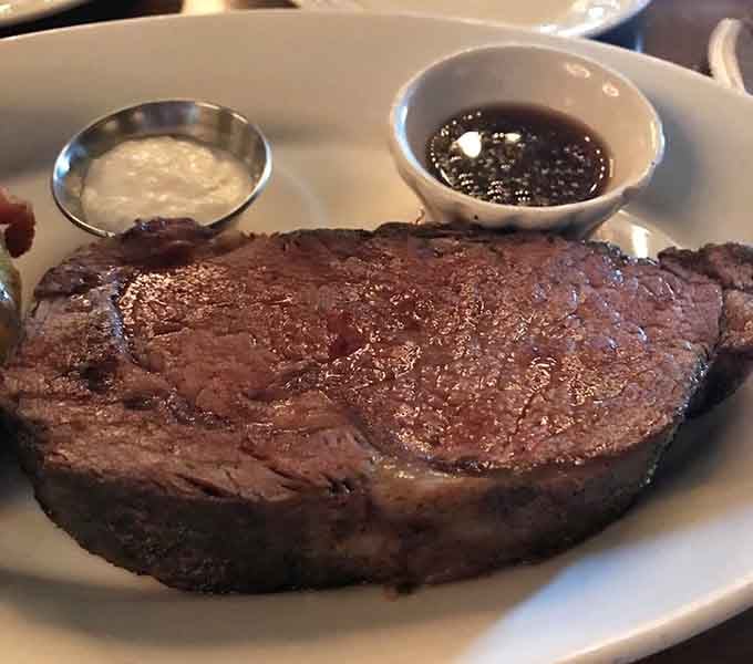 Prime rib this thick and juicy should probably come with a warning label and extra napkins.