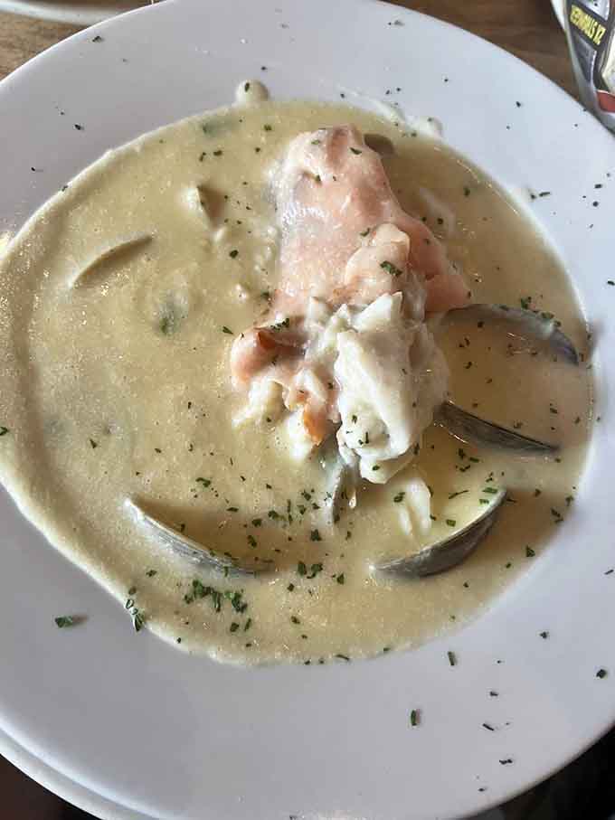 This creamy chowder packed with seafood is basically a warm blanket in a bowl for your soul.